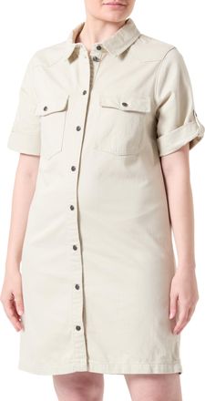 Noisy May Damen NMNEW Signe S/S Denim Dress CLR NOOS Kleid, Oatmeal, Small