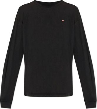 Diesel Homme, Tops, Noir, Taille: 3XL T-Norms-Ls T-shirt &agrave; manches longues