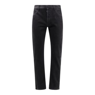 Alexander McQueen Schwarze Baumwollhose Metallkn&ouml;pfe - - Jeans - Herren - Schwarzk - L