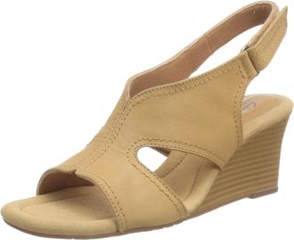Clarks Damen Kyarra Aster Keilsandale, Light Tan Lea, 41.5 EU