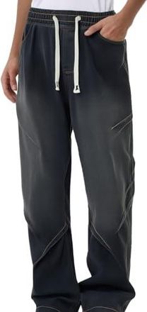 Generic Jean Homme Jeans Homme Jean Homme Regular Confortable Classique Pantalon &Eacute;vas&eacute; Uni Tendance - Coupe Versatile pour Printemps, &Eacute;t&eacute; Et Automne, &Eacute;l&eacute;gant 