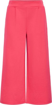Ichi IHKATE SUS Wide PA Damen Hose Stoffhose mit Stretch gerader Schnitt Elastikbund Crop Länge, Größe:XXL, Farbe:Bright Rose (181945)