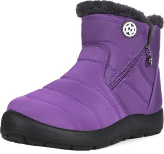 Eagsouni Winterstiefel Damen Winterschuhe Wasserdicht Warm Plush Gefütterte Schneestiefel Stiefeletten Winter Outdoors rutschfeste Stiefel Boots,Violett C,38 E