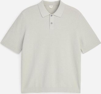 Arket Gestricktes Poloshirt Aus Baumwolle -Gr&uuml;n