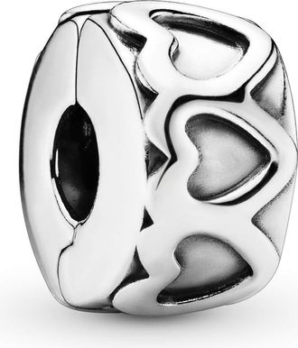 Pandora Moments Gereihte Herzen Clip Sterling Silber 791978