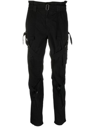 Diesel pantalon &agrave; taille ceintur&eacute;e - Noir