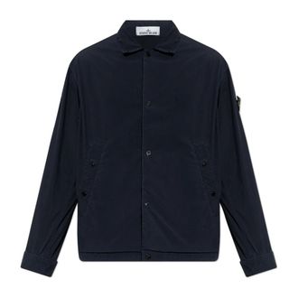 Stone Island Veste L&eacute;g&egrave;re &agrave; Col - Homme - Vestes - Bleu - Taille: L