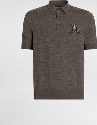 Dolce & Gabbana Virgin Wool Polo Shirt - Mann Strickwaren Grau 48