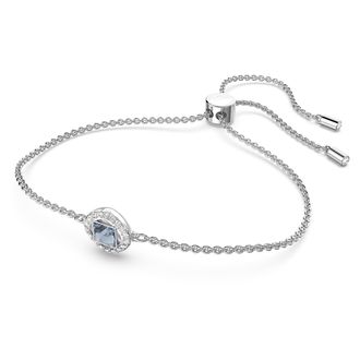Swarovski Angelic Square Armband, Rhodiniertes Damenarmband mit Wei&szlig;en Kristallen