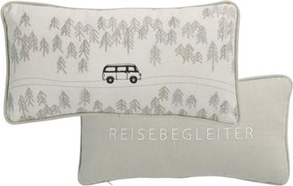 R&auml;der Traumkissen Reisebegleiter aus Baumwolle - Dekokissen mit Stickerei & Reise-Motiv