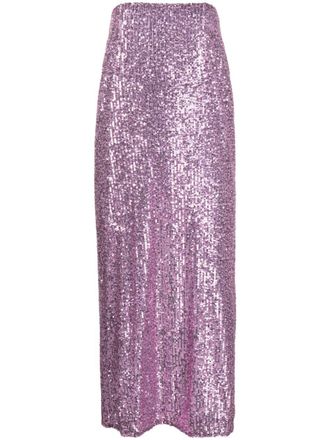 Tom Ford jupe ornée de sequins à taille haute - Violet
