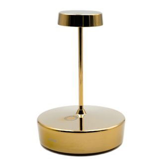 Zafferano Swap Mini Lampe mit Gl&auml;nzend Goldenem Finish, Wiederaufladbare und Kabellose Tischlampe mit Touch Control, Geeignet f&uuml;r den Innenbereich, Dimmer, 2700