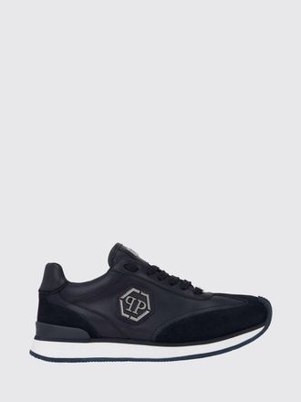 Philipp Plein Baskets basses en cuir et daim avec logo Hexagon et monogramme