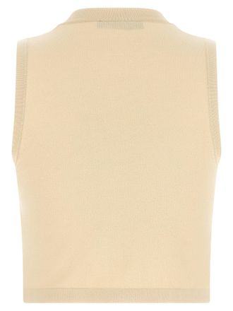 Max Mara Womens Beige Viscose Sleeveles T-Shirt