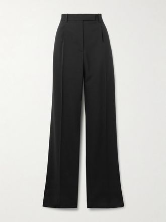 Tom Ford Pantalon Droit En Laine Grain De Poudre &Agrave; Plis - Noir