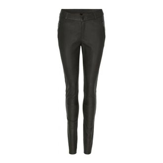 Notyz Notyz, Femme, Pantalons, Gris, Taille: 42 FR Leggings en Cuir Gris Fonc&eacute; avec Fermeture &Eacute;clair