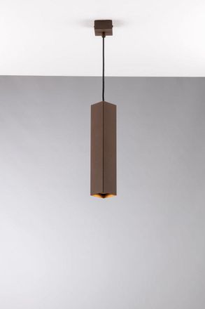 Luce-Ambiente-Design Fluke Square Metal Suspension in Bronze 30 Cm