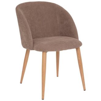Atmosphera Atmosphera - Chaise Celeste velours c&ocirc;tel&eacute; gris taupe cr&eacute;ateur dint&eacute;rieur