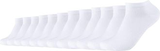 Camano Sneaker Socken Herren Damen 39-42 43-46 47-49 CA-Soft Organic Cotton 12er Pack ohne Gummibund Schwarz Grau Blau Weiß, Größe:47-49, Farbe:White (1000)