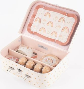 Schöner Leben Sass & Belle Kinder-Teeset Earth Rainbow 14-teilig Creme gelb rosa 29x9,5x19,5cm