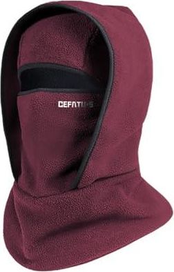 Generic Chapeau chaud une pi&egrave;ce pour lautomne et lhiver, design &agrave; deux couches, cagoule, peut &ecirc;tre utilis&eacute; avec des casques, unisexe, rouge vin, Taille unique