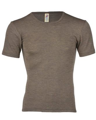Engel Herren Unterhemd kurzarm, Wolle & Seide, Engel, Walnuss Gr. 50/52