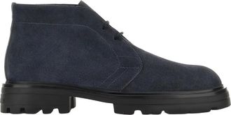 Hogan Lace-Up Ankle Shoes In Deep Blue Suede - Gr. 7_5 - in Schwarz