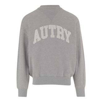 Autry Cotton Sweatshirt With Logo - - Sweatshirts & Hoodies - Herren - Grau - S