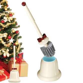 Generico WC-B&uuml;rste, 45,7 cm, PP-B&uuml;rstengriff, dekoratives Weihnachtsglockendesign, Tiefenreinigung, Badezimmer-Werkzeug f&uuml;r Wohnungen, Schlafzimmer, Zuhause, H
