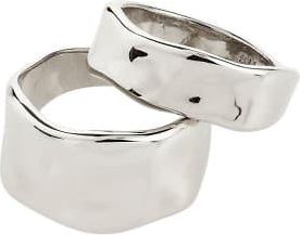 Pilgrim Ember - Versilberte Ringe im 2-in-1-Set