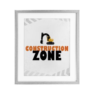 Stupell Industries Construction Zone Minimal White Gerahmter Druck unter Glas, Design von Kim Allen, 53,3 x 43,2 cm