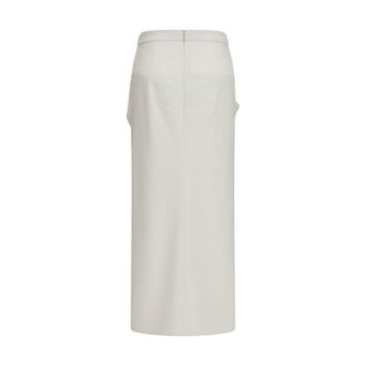 Givenchy Womens White Wool Oves Aries Long Skirt