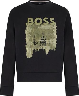 HUGO BOSS SweaT-shirt C-Soleri 214 &agrave; col rond - Homme - Sweatshirts et sweats &agrave; capuche - Noir - Taille: M