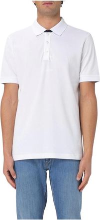 Fay Homme, Tops, Blanc, Taille: 3XL Polo en Piquet Stretch