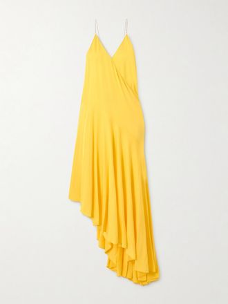 Alaia Robe Midi Asymétrique En Jersey - Jaune