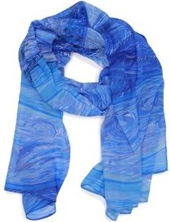 Queen Helena Foulard L&eacute;ger Foulard Doux Etole Fine Col Rond D&eacute;contract&eacute; Femme SC024-6, bleu, 180 cm x 70 cm