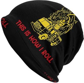 Generic Homme Femme Bonnet &Agrave; Revers Voil&agrave; Comment Je Fonctionne, Pompier Hiver Chapeaux Doux Bonnets Tricot&eacute; Chaud Bonnet dhiver pour Cyclisme Quotidien Patin