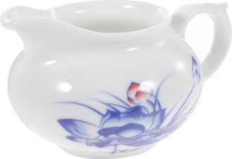 NUOBESTY Porzellan Sauciere mit Henkel Tropfspitze f&uuml;r Saucen Milch Sahne Salatdressings Klassisches Milch Sahnek&auml;nnchen Leicht zu Reinigen Elegantes Blau wei&szlig;