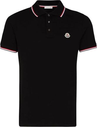 Moncler Homme, Tops, Noir, Taille: XL Polo &agrave; Rayures RWB