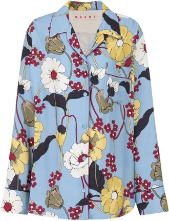 Marni Femme, Blouses et Chemises, Multicolore, Taille: 34 FR Chemise &agrave; manches longues avec d&eacute;tails floraux