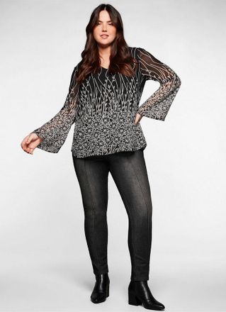 Sheego Klassische Bluse Tunika Langarm