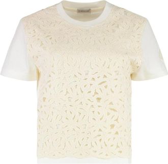 Moncler Femme, Tops, Beige, Taille: 40 FR Lace T-Shirt