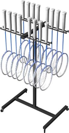 Generic Badmintonschl&auml;ger-Pr&auml;sentationsst&auml;nder, Rollender Tennisschl&auml;ger-Aufbewahrungsst&auml;nder, Bodenstehender Sportger&auml;tewagen, 20 Kg Tragf&auml;higkeit, for 15 Sc