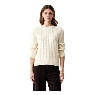 Barbour Pull en maille torsad&eacute;e Ashdown - Femme - Pulls - Beige - Taille: 40 FR