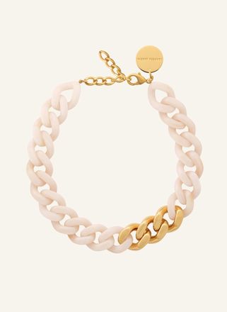 Vanessa Baroni Vanessa Baroni Halsketten Flat Chain Necklace With Gold Latte Marble By Glambou gold