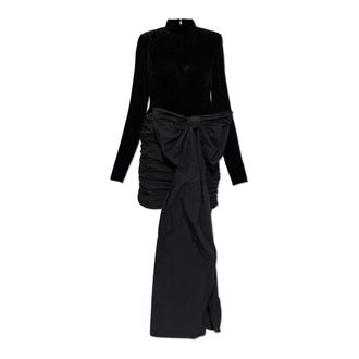 Rotate Velvet Bow Mini Dress - - Dresses - Damen - Schwarzk - S