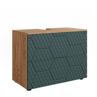 Vicco Meuble sous lavabo Irma, Vert, 80 cm avec 2 tiroirs