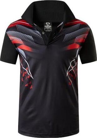Jeansian Polo Tee Shirt Poloshirt Homme Golf Tennis Bowling Manches Courtes LSL304 BlackRed XXL