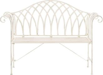 Beliani Beliani - Gartenbank Metall Wei&szlig; Breite 130 cm f&uuml;r Terrsse f&uuml;r Garten f&uuml;r Balkon
