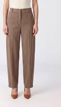 Liu Jo Pantalon large taille mi-haute &agrave; pinces en viscose m&eacute;lang&eacute;e